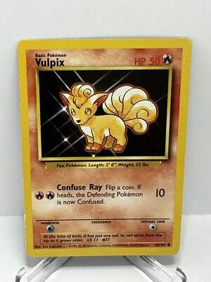 Pokémon Vulpix 68/102 Base Set Unlimited Vintage WOTC Card MP | eBay