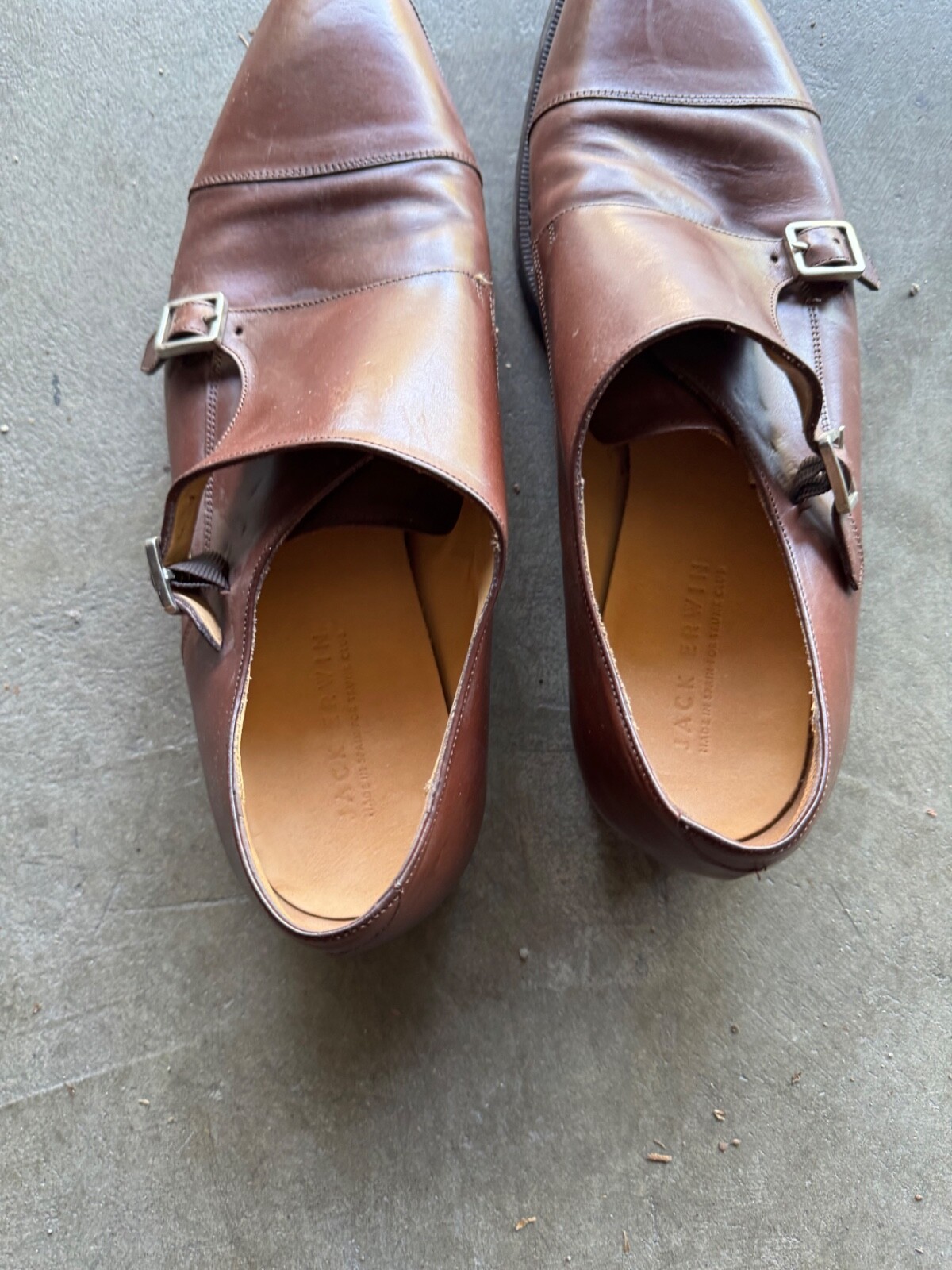 Jack Erwin Brown Leather Double Strap Buckle Monk Dre… - Gem