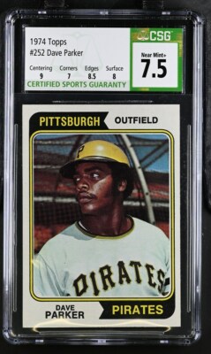 1974 Dave Parker Rookie Card Topps Baseball #252 CSG 7.5 w/ Sub-Grades ...