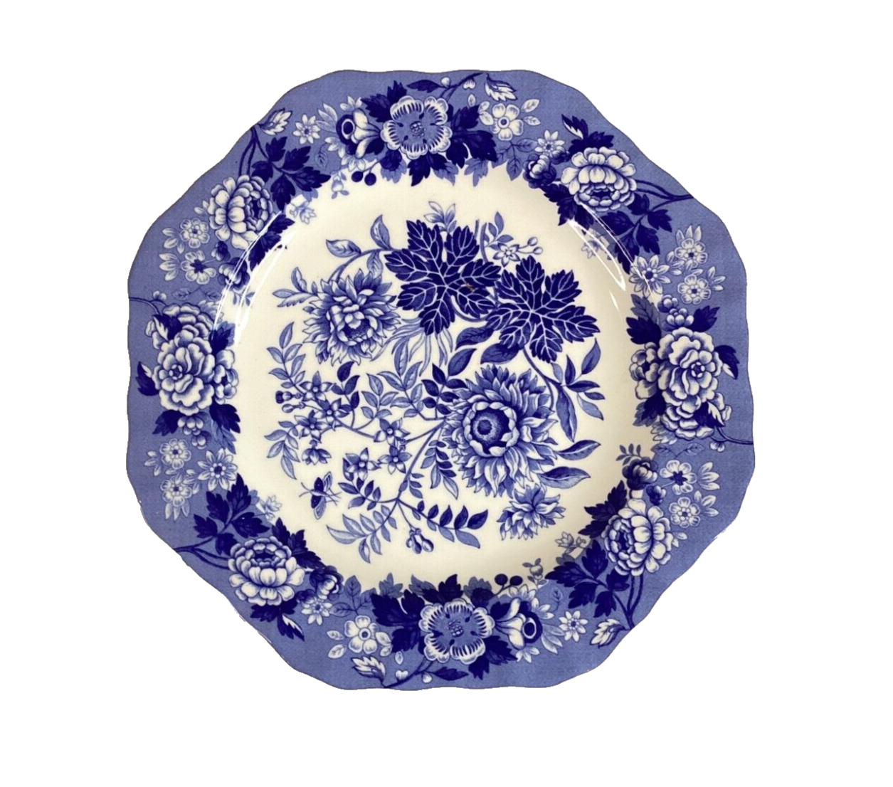 NWT Spode Blue Room Collection Jasmine Plate Hexagon Scalloped 9 ...