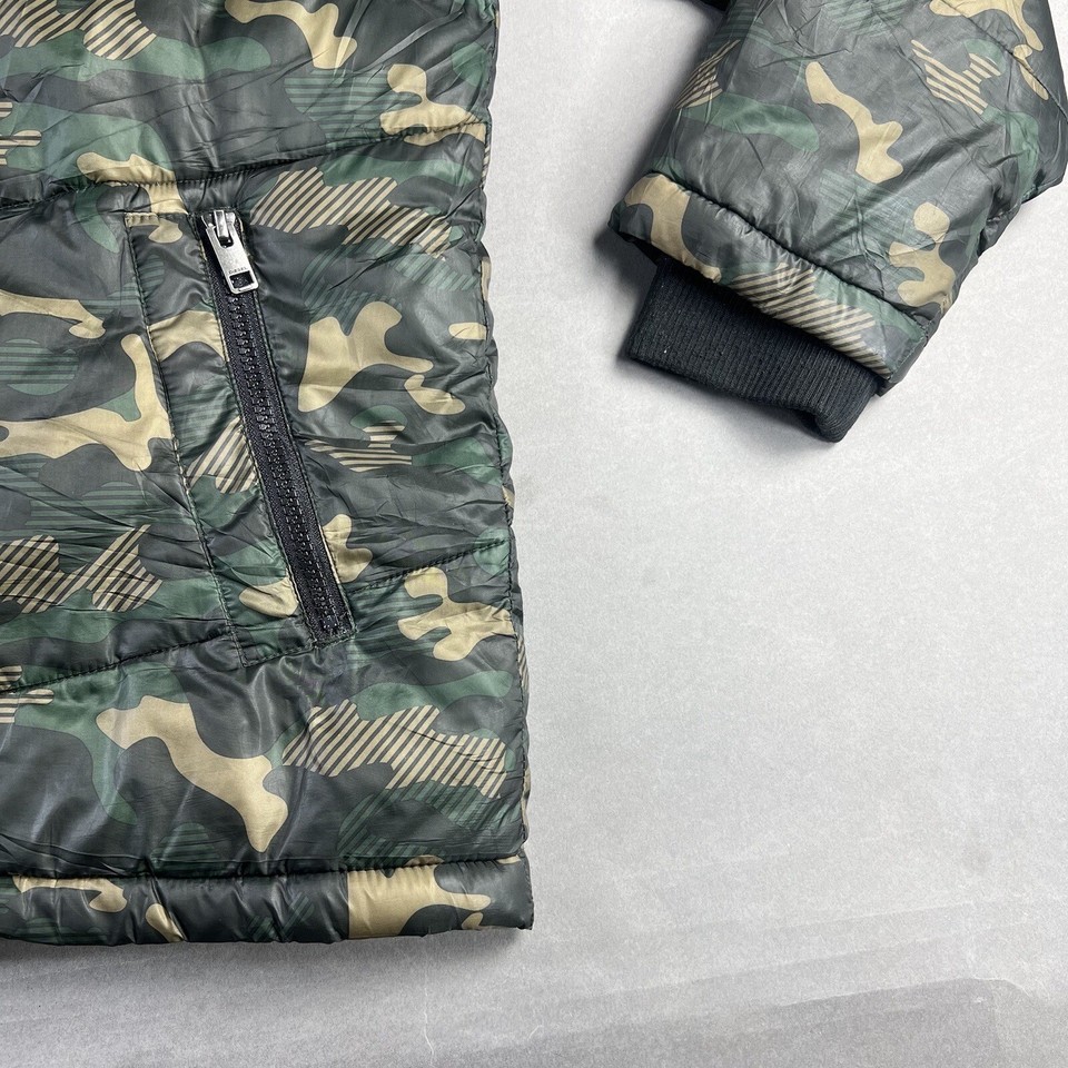Diesel Coat Jacket 14 Camouflage Youth Puffer Full Zip Snap Hooded Used ...