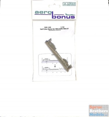 ARSAB320129 1:32 AeroBonus Tail Pylon Racks for MiG-23BN MiG-27 Flogger ...