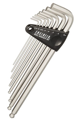 metric ALLEN KEY SET ball end tip hex wrenches long reach arm ENGINEER ...