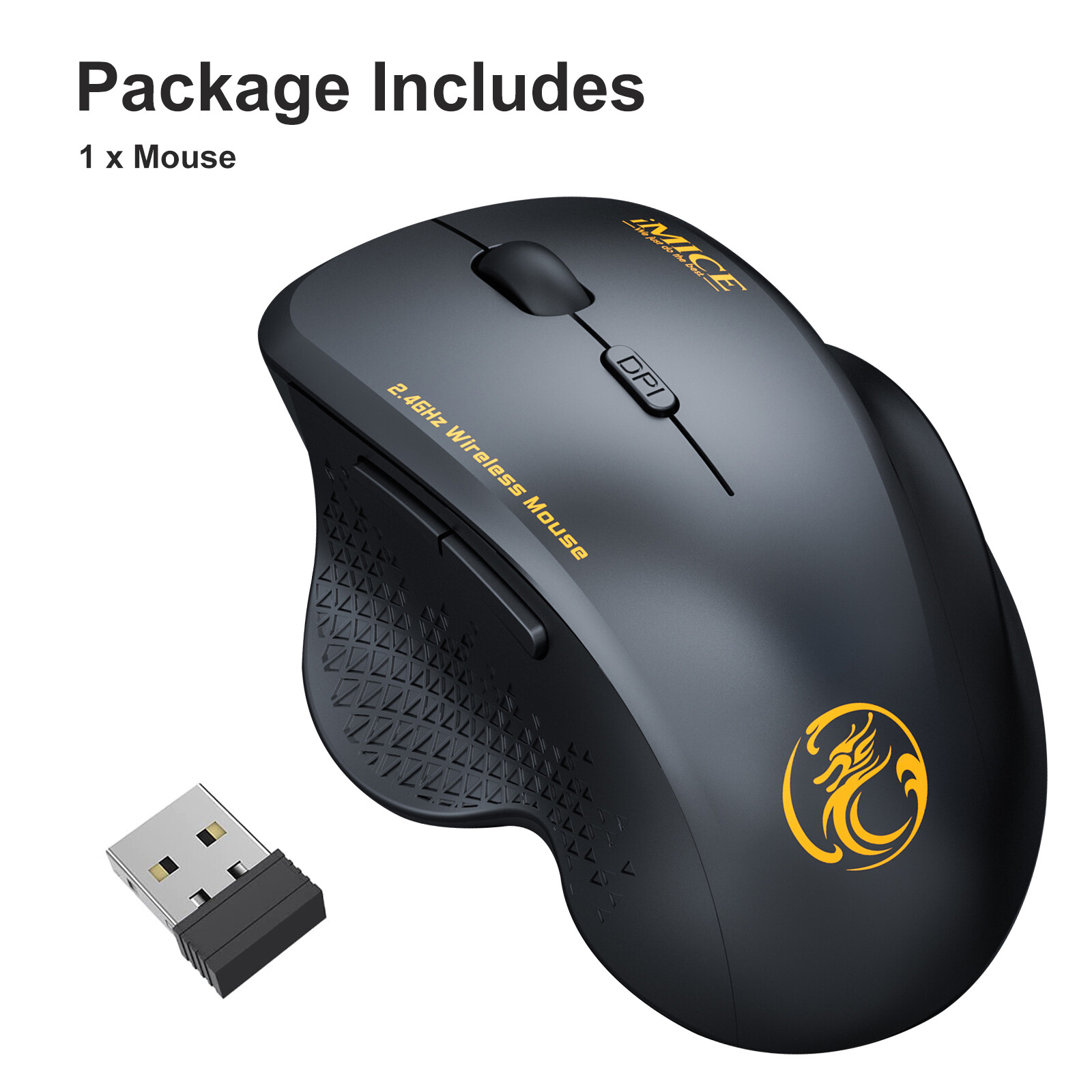 2.4GHz Wireless Optical Mice PC Gaming Mouse 6 Buttons & USB Receiver ...