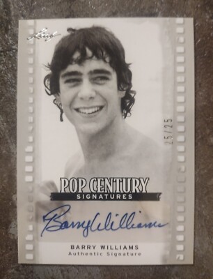 2011 POP CENTURY BARRY WILLIAMS (BRADY BUNCH) AUTOGRAPH CARD (BA-BW1 ...