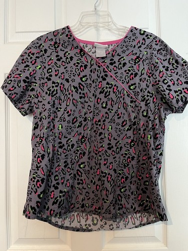 scrubstar medium multicolor leopard scrub top | eBay