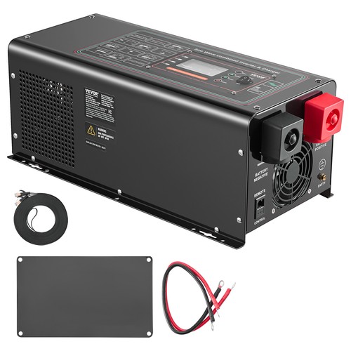 VEVOR 2000W Pure Sine Wave Inverter Charger DC 12V to AC 120V Power ...