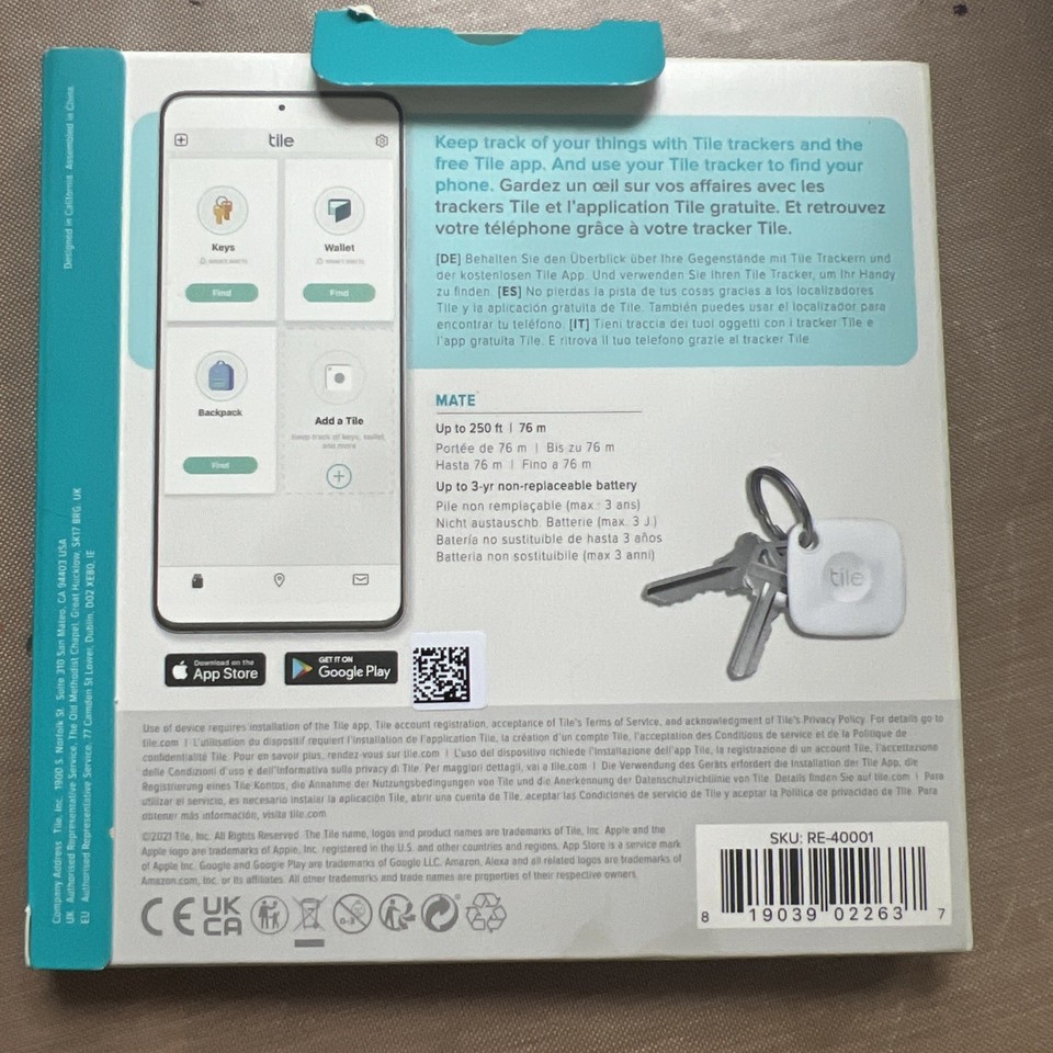 Tile Mate Finder Tracker New Find My Phone Ring Things Bluetooth | eBay