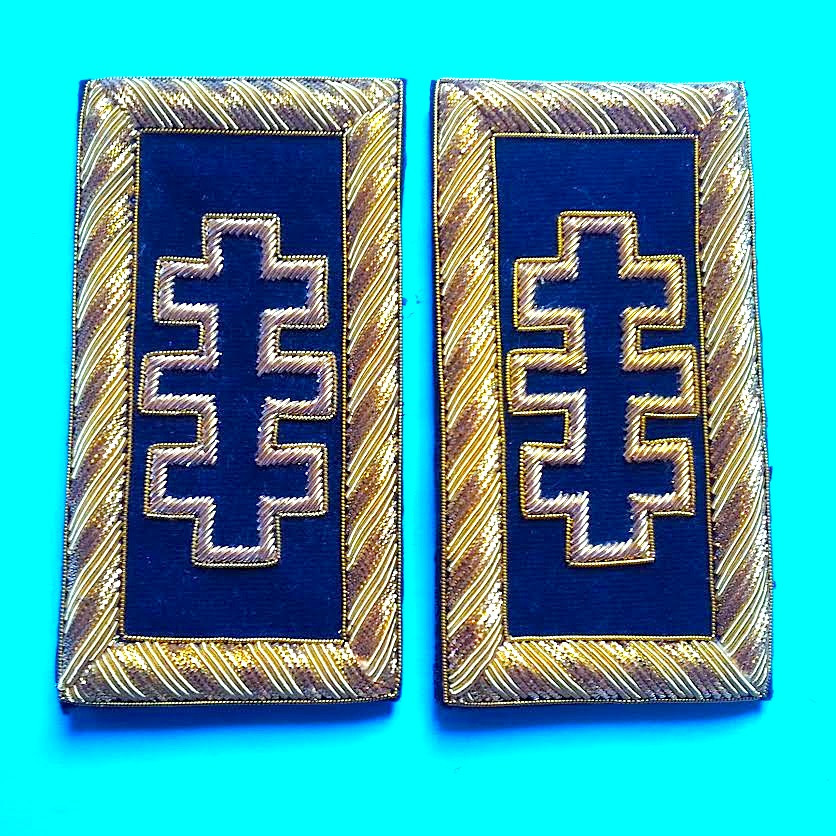 York Rite Templar Past Grand Master Shoulder Boards Golden Bullion | eBay