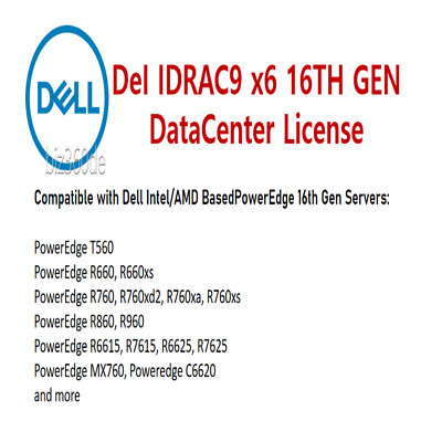 iDRAC9 X6 DataCenter License für Dell PowerEdge R6615 R7615 R6625 R7625 ...