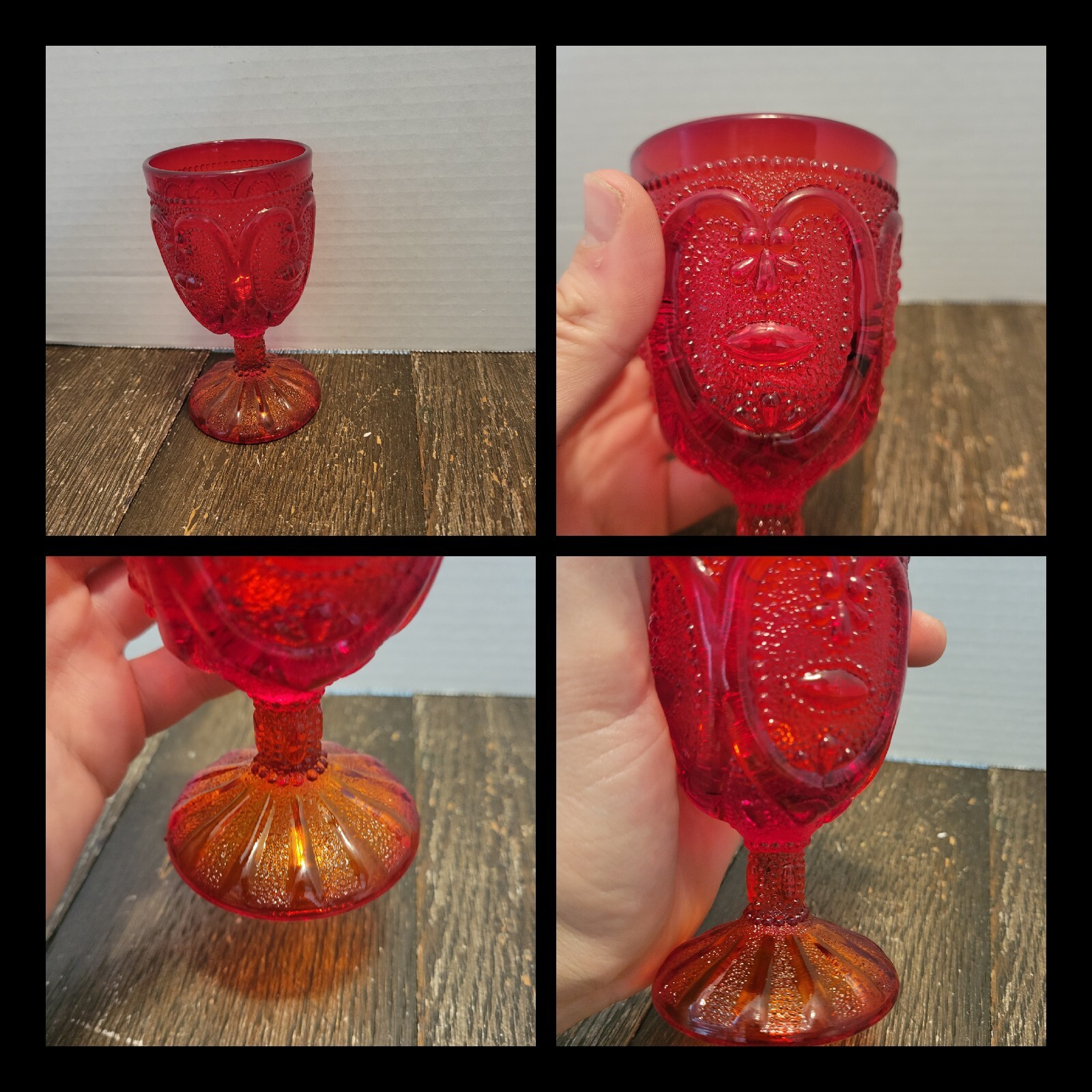 Antique Red Glass Goblets