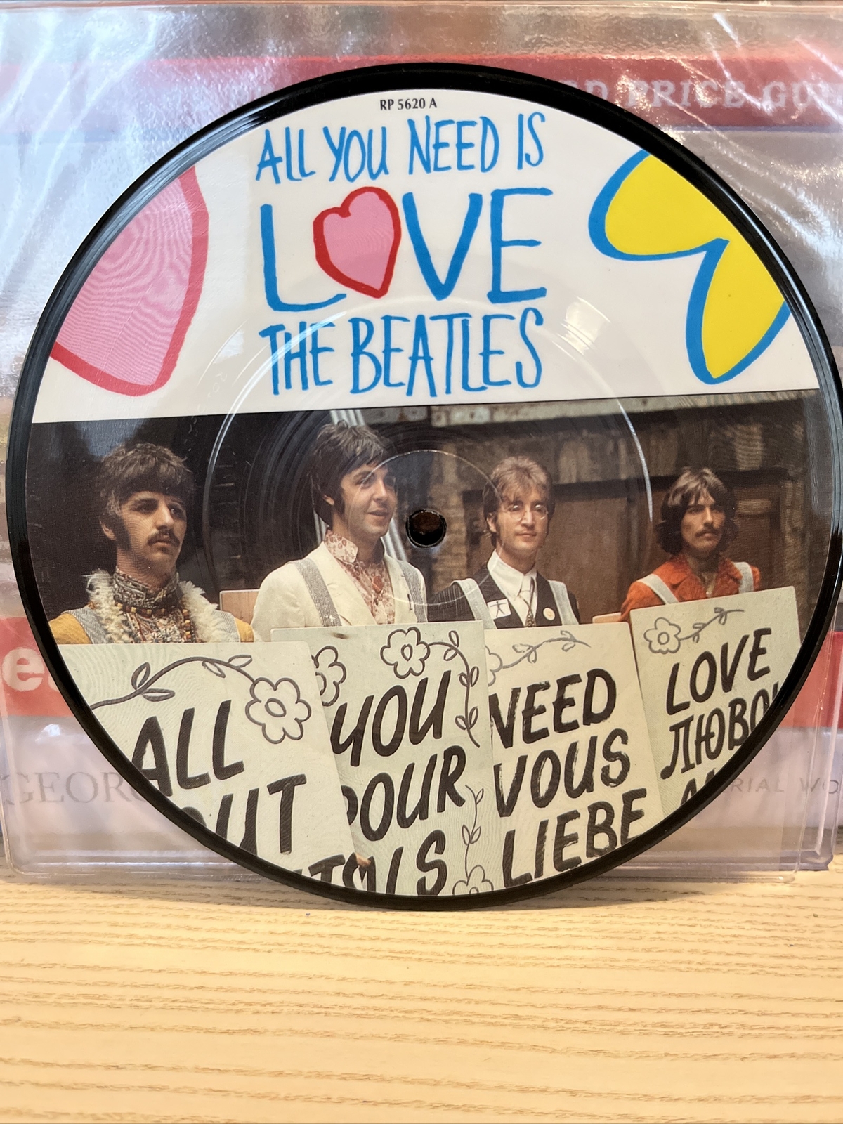 NM/NM Beatles Picture Disc 7" Vinyl 45 All You Need Is Love The 20th ...