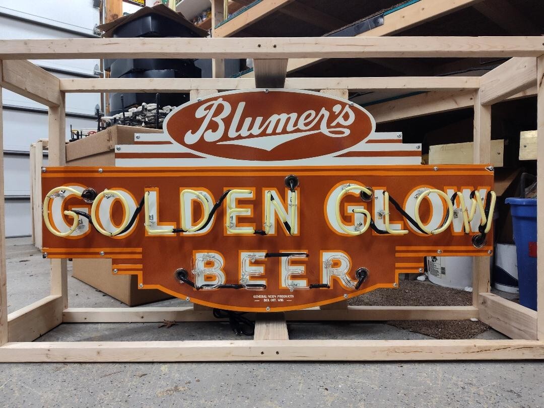 Blumer's Golden Glow Beer Neon Sign / Blumers Beer Signs / Bar Party ...