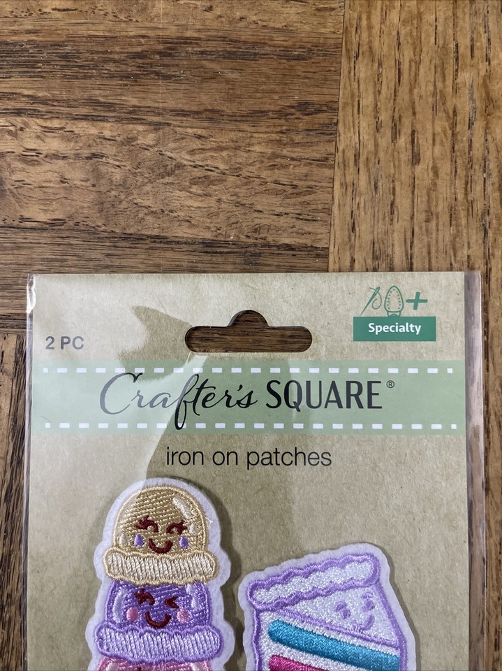 Crafters Square Iron On Ice Cream/Cake Patches 1ea 2pk-Brand New-SHIPS ...