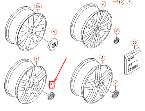 New VOLKSWAGEN TOUAREG 7L MK1 Center Wheel Hub Cap Cover 7L6601149RVC ...
