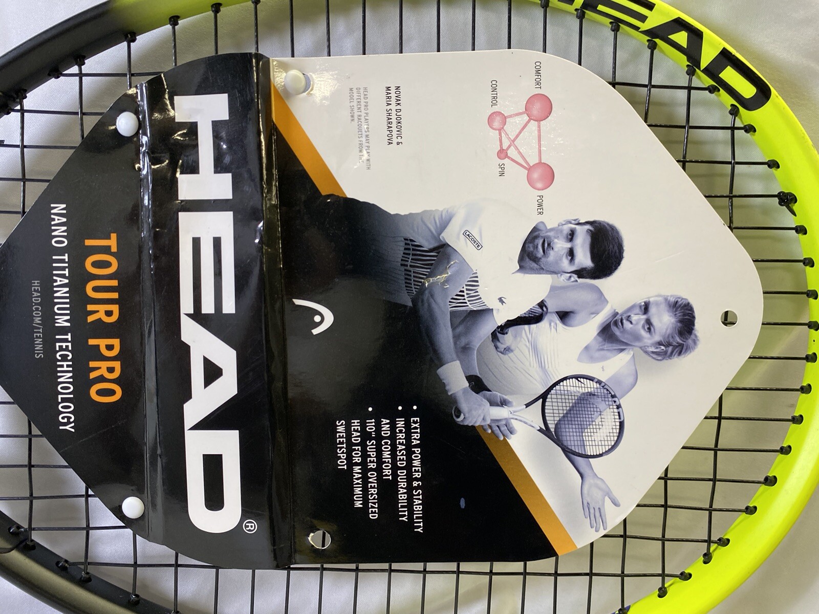 HEAD Tour Pro Pre-strung Recreational Tennis Racquet 4 3/8 Grip for ...