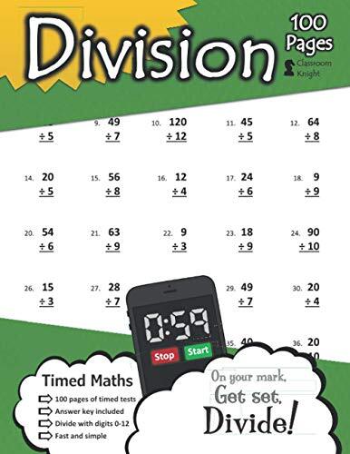 Division: 100 Practice Pages - Timed Tests - Division Math Drill | eBay