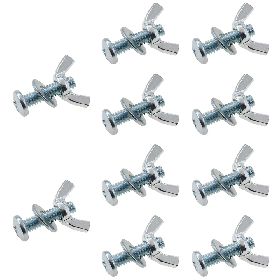 10 Sets Wing Nuts and Bolts Screw Bolts and Wing Nut Kit Carbon Steel ...