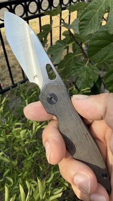 Keanison Stray Custom Magnacut Satin Blade Bark Titanium Scales USA ...