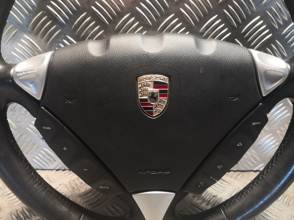 PORSCHE CAYENNE S 955 Multifunction Black Leather Steering Wheel ...