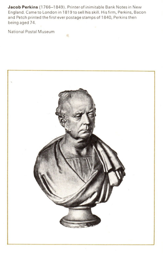 Jacob Perkins Statue, Natl Postal Museum, London, UK Postcard | eBay