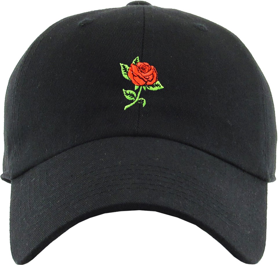 Rose Embroidery Dad Hat Baseball Cap Unconstructed Cotton | eBay