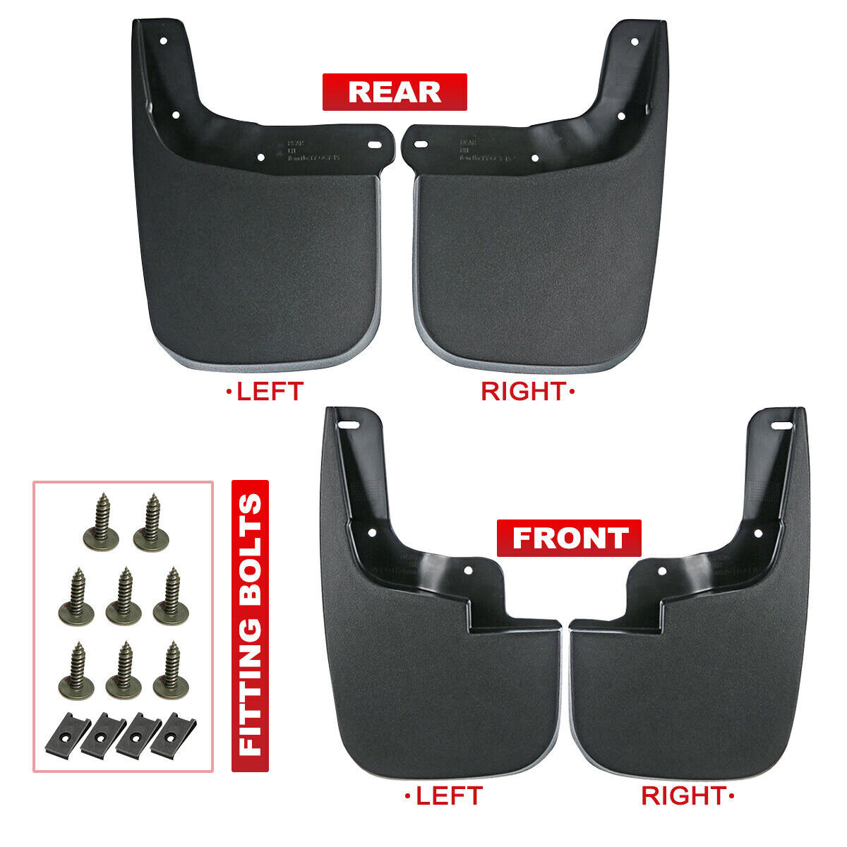4x Splash Guards Mud Flaps for Chevy Colorado Canyon w/o Fender Flares ...