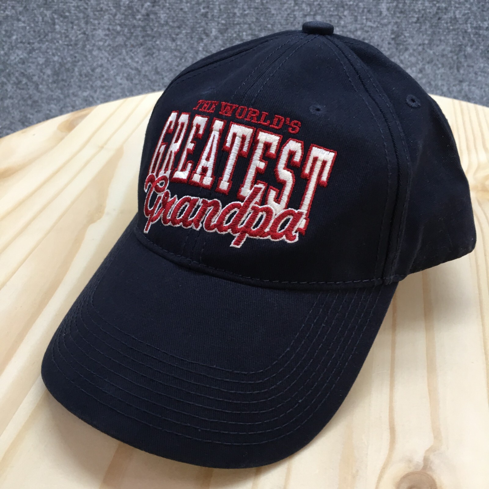 The Worlds Greatest Grandpa Baseball Cap Hat Mens Blue OS Curved Brim ...