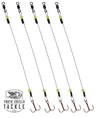 Ice Fishing Stainless Steel Tip Up Leader Predator Rig #2 VMC Hook 5 ...