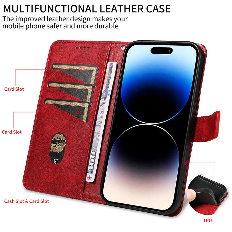 Splice PU Leather Wallet Phone Case for Huawei P30 P70 Mate 60 Nova 12 5T Y5 Y6 | eBay
