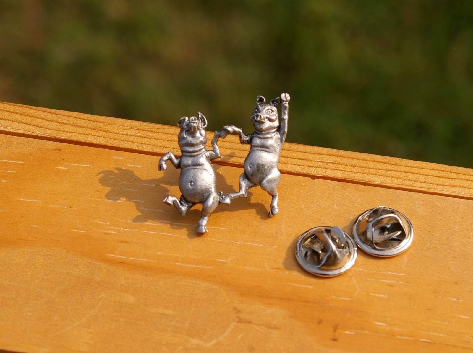 1981 Silver Tone Metal Dancing Pigs Lapel Pin Pinback | eBay