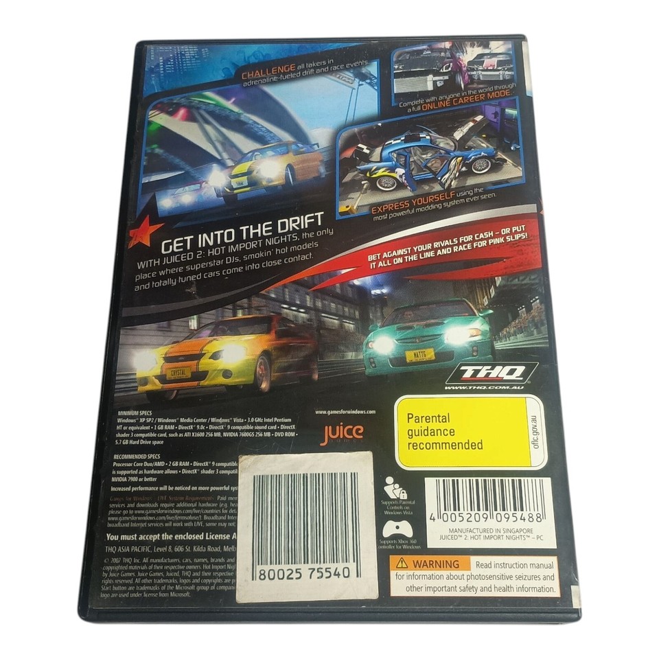 Juiced 2 Hot Import Nights PC Game Tested Plays Win 10 THQ | eBay