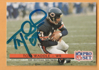 Tom Waddle Chicago Bears AUTO Signed 1992 Pro Set Boston College Eagles ...