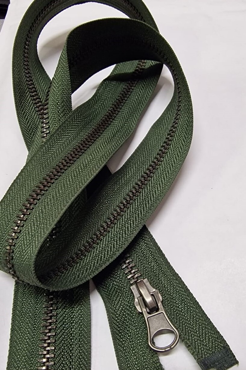 1pc Antique Brass Metal Zip Fastener Size #5 Open End For Jackets Heavy ...