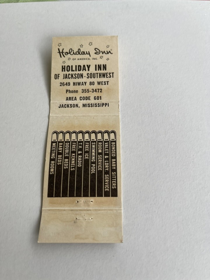 Vintage Matchbook Cover Yellow Holiday Inn Holidex System MB2 | eBay