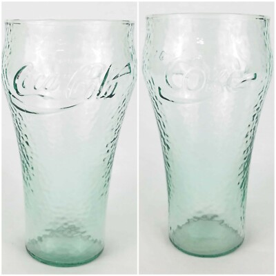 Lot of 2 Enjoy Coca Cola Coke Pebble Dimple 16oz Glasses Cups Tumblers ...