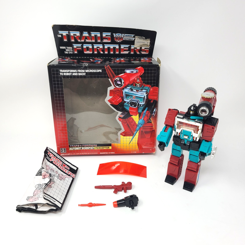 G1 Transformers 1985 Perceptor Box 90% Complete Vintage Microscope ...