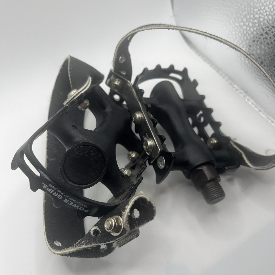 Black Power Grips Sport Bicycle Pedal Strap kit PG-KIT-BK MTB Hybrid ...