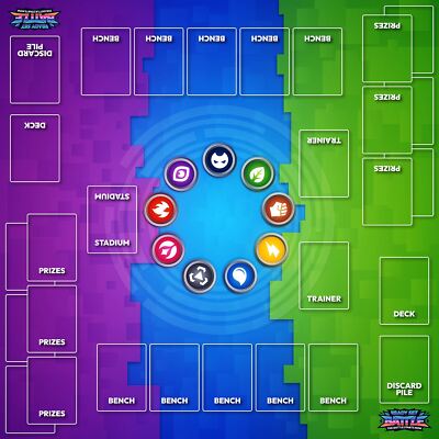 Pokémon Battle Mat - Two Player Mat - With Card Placeholders For New ...