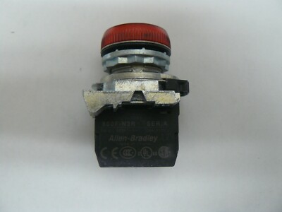 Allen Bradley Red illuminated pilot light with 800F-N3R series A ...