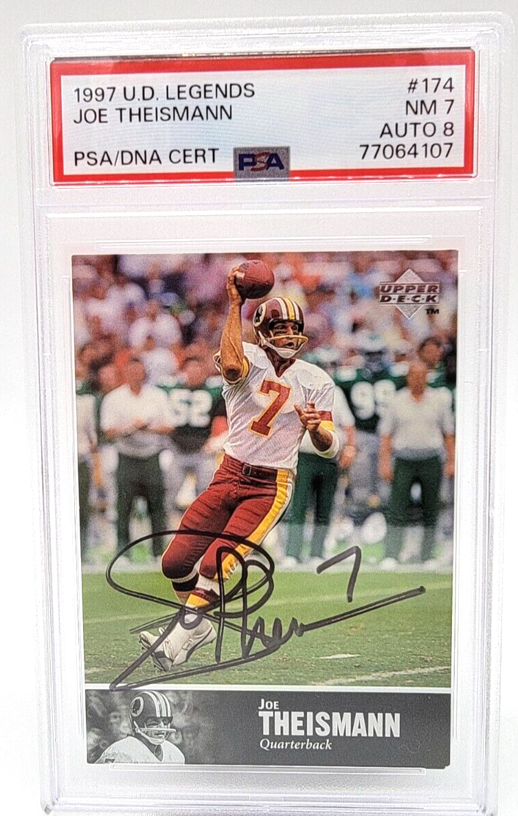 1997 Upper Deck Legends Joe Theismann #174 SIGNED, PSA 7 Auto 8 | eBay