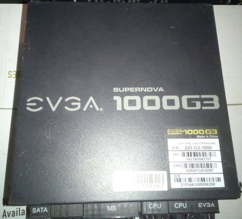 EVGA SuperNOVA 1000 G3 1000W Fully Modular Power Supply - Black ...