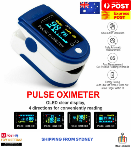 AU Professional Finger Pulse Oximeter Blood Oxygen Saturation Monitor ...