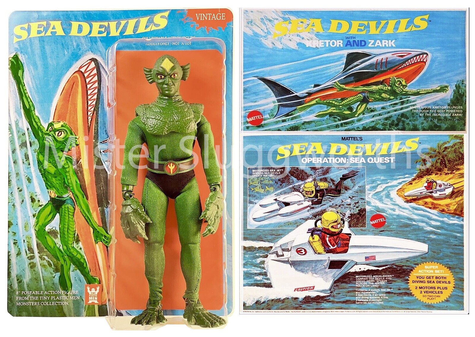 NEW Custom 8” Mego Style Mattel Sea Devils Kretor Matt Mason Colorforms ...
