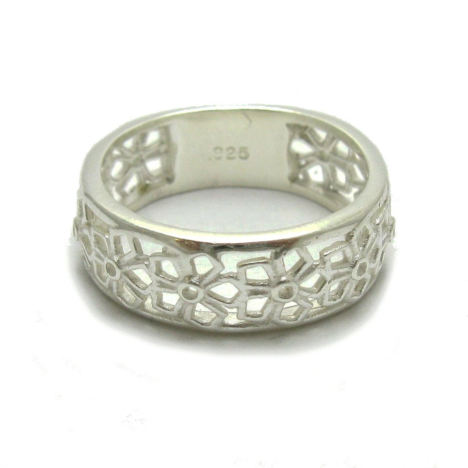 Genuine Sterling Silver Ring Stylish Solid 925 Floral Band Handmade | eBay