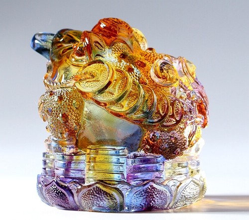 Chinese 3 Legged Toad Statue Liu Li Money Frog Feng Shui Coins Wealth ...