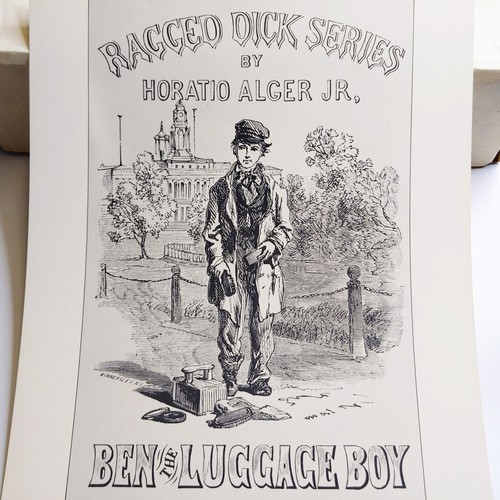 c1870 Ben Luggage Boy Book 14" Print Horatio Alger Jr. Ragged Dick ...