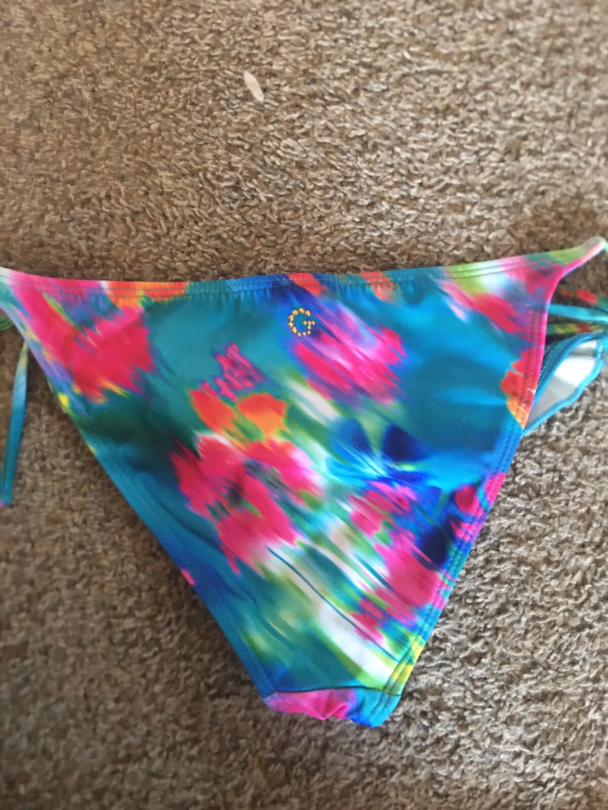 Guess String Bikini Tie Dye Ruffle Small Worn Once! - Gem