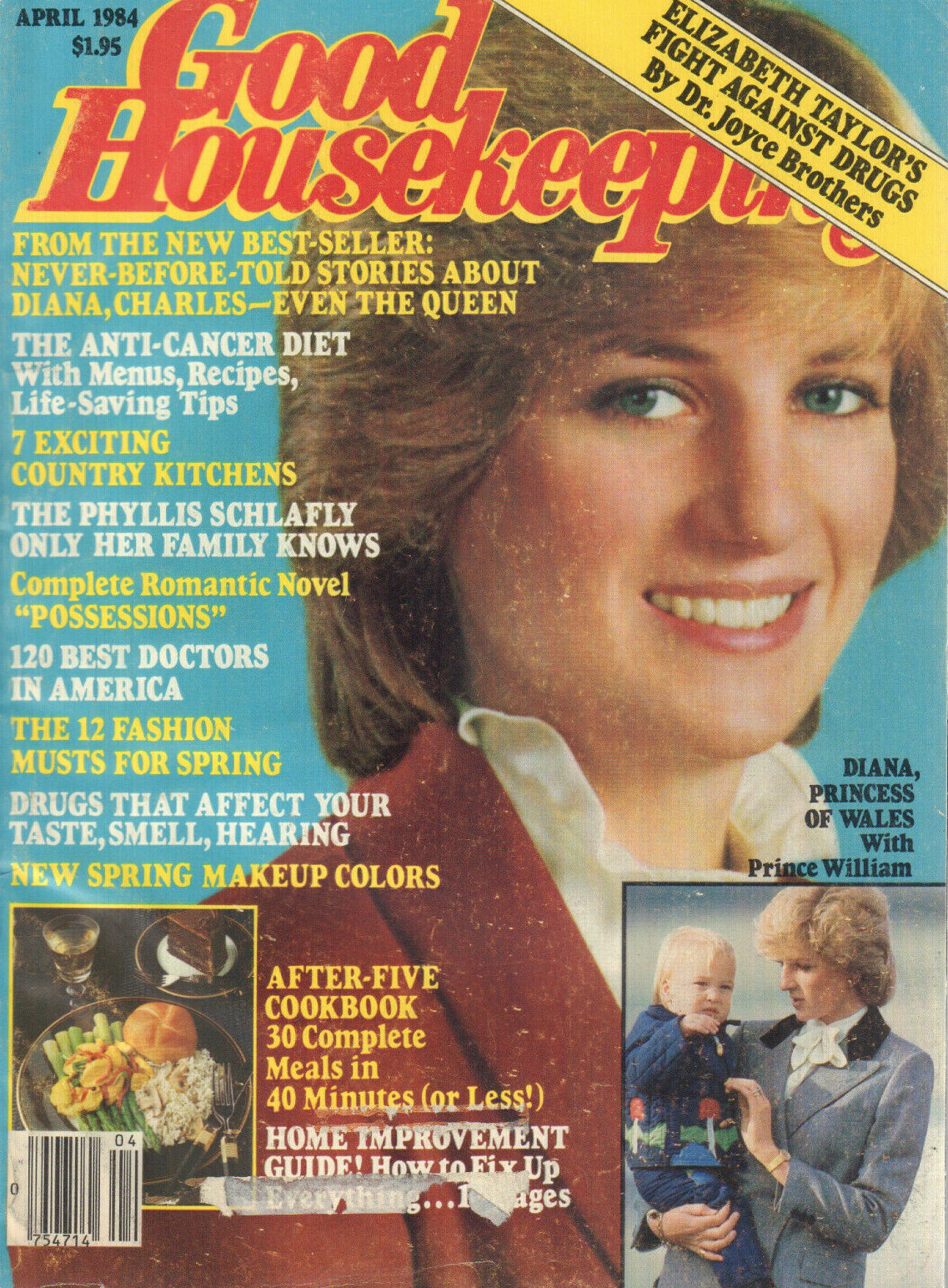 Good Housekeeping April 1984 Princess Diana Prince William Liz Taylor ...