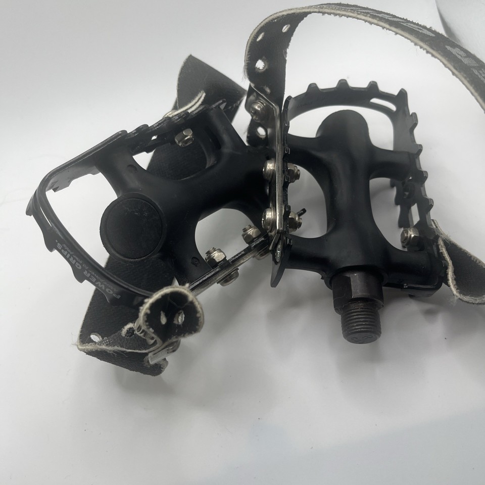 Black Power Grips Sport Bicycle Pedal Strap kit PG-KIT-BK MTB Hybrid ...